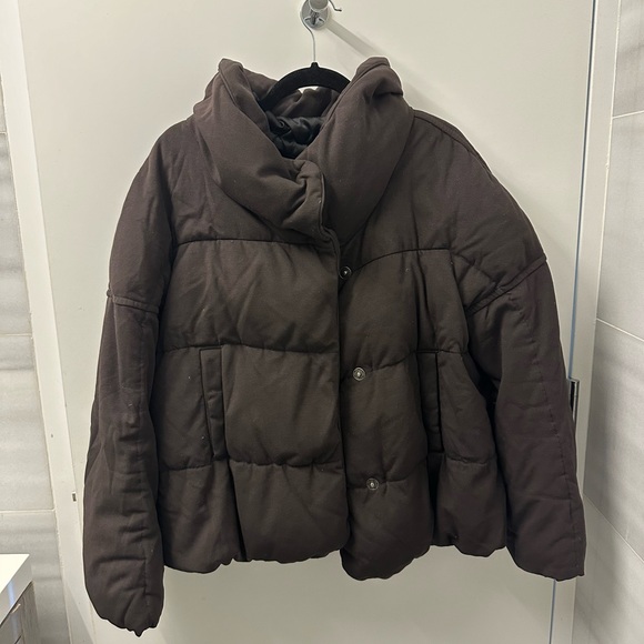 Theory | Jackets & Coats | Theory Puffer Coat Brown Large | Poshmark
